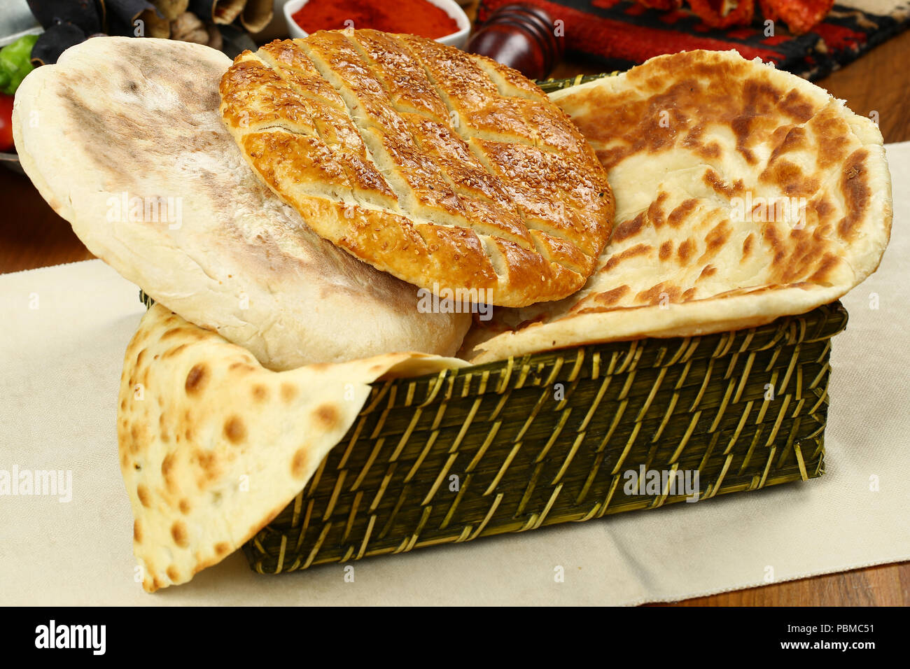 Turkish ground pita bread Stock Photo - Alamy