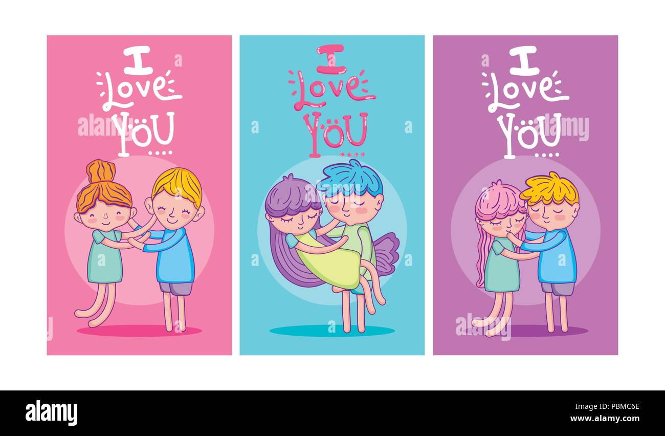 Set of love cards Stock Vector Image & Art - Alamy