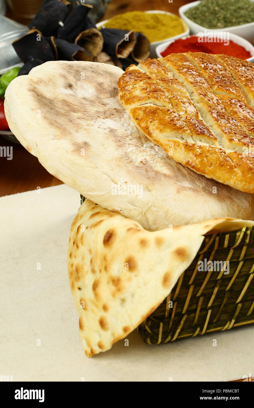 Turkish ground pita bread Stock Photo - Alamy