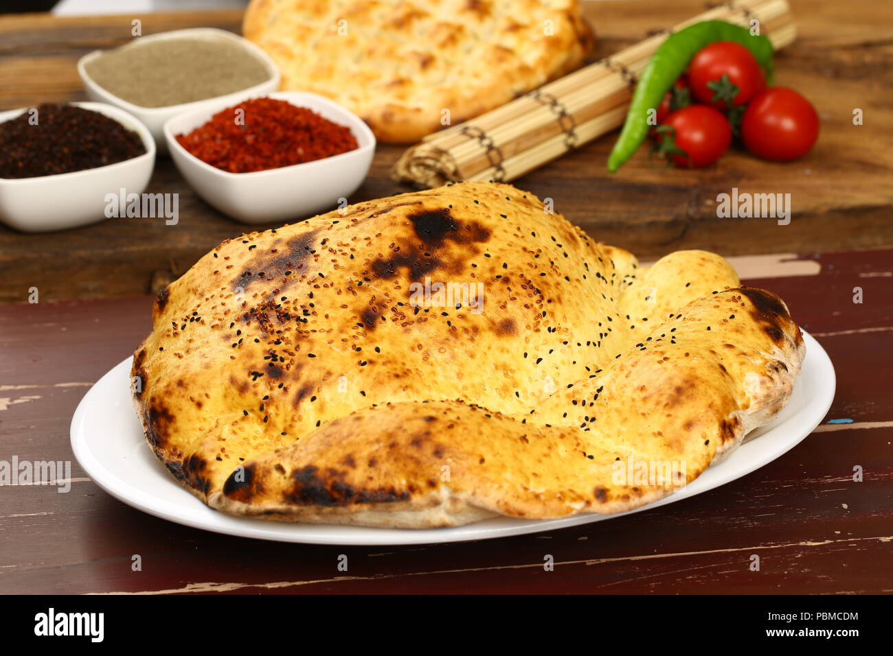 Turkish ground pita bread Stock Photo - Alamy