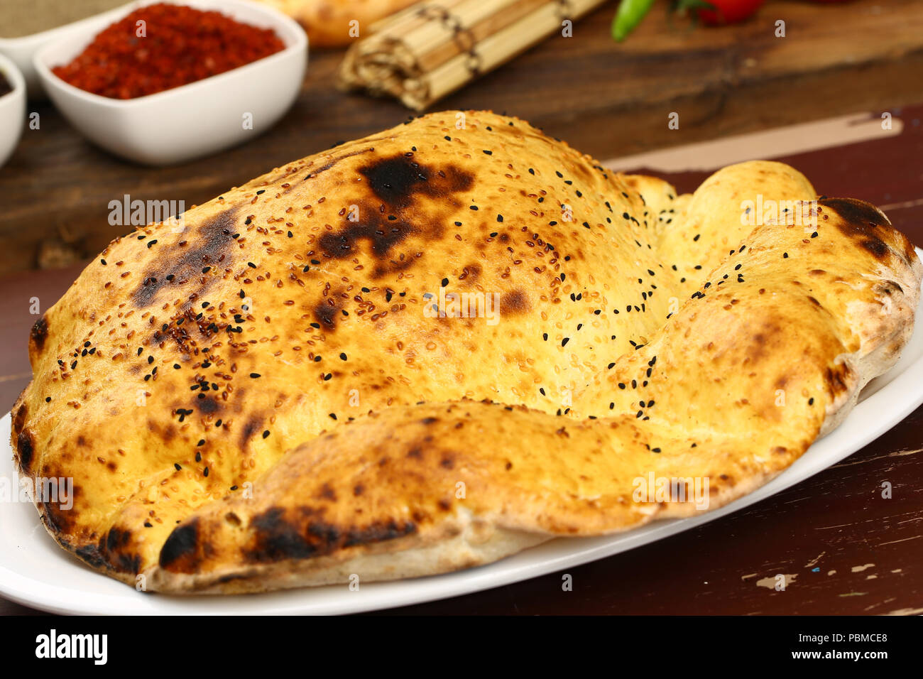 Turkish ground pita bread Stock Photo - Alamy