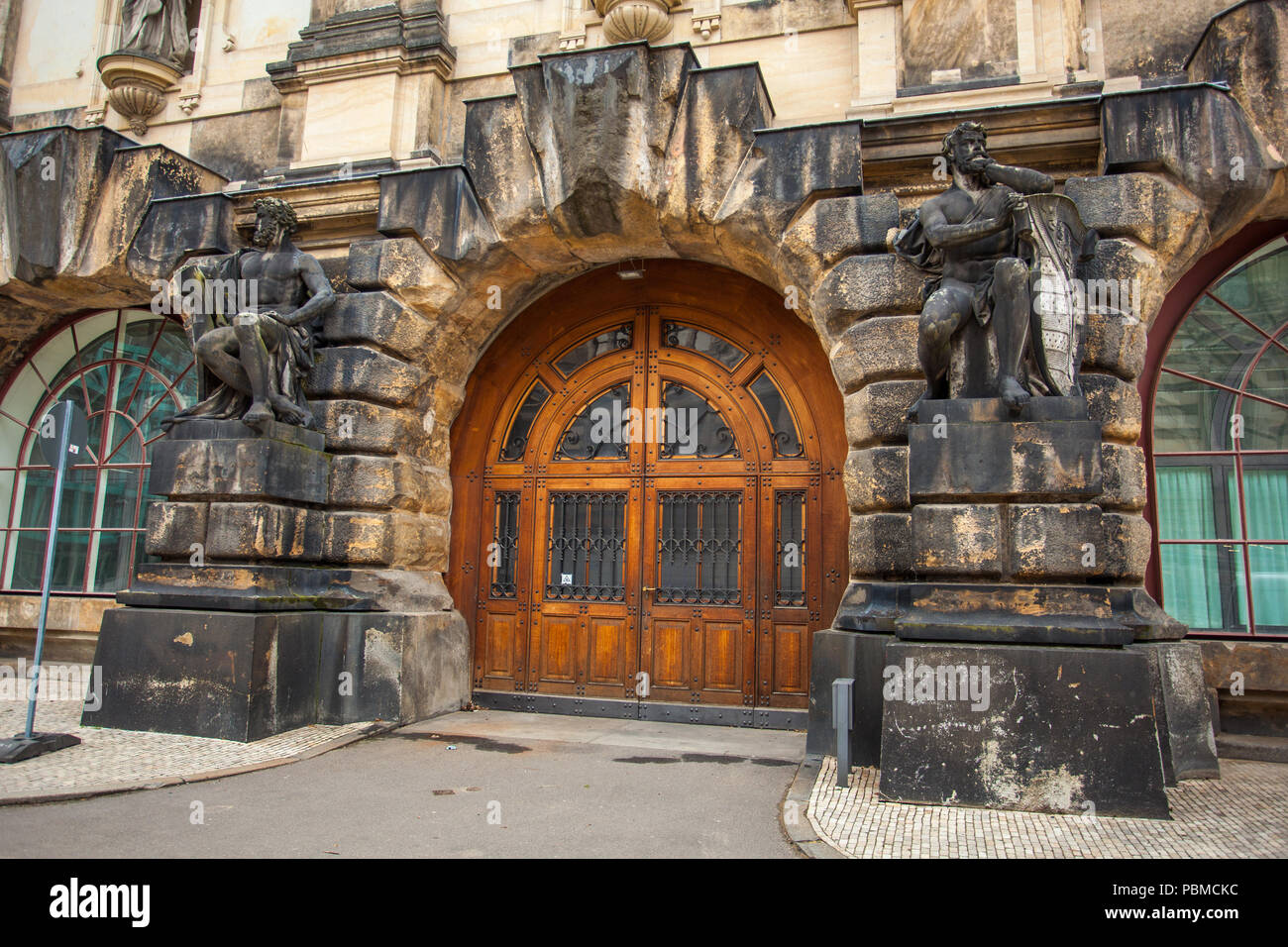 old architecture of the medieval city of Dresden, Saxony, Germany Stock ...