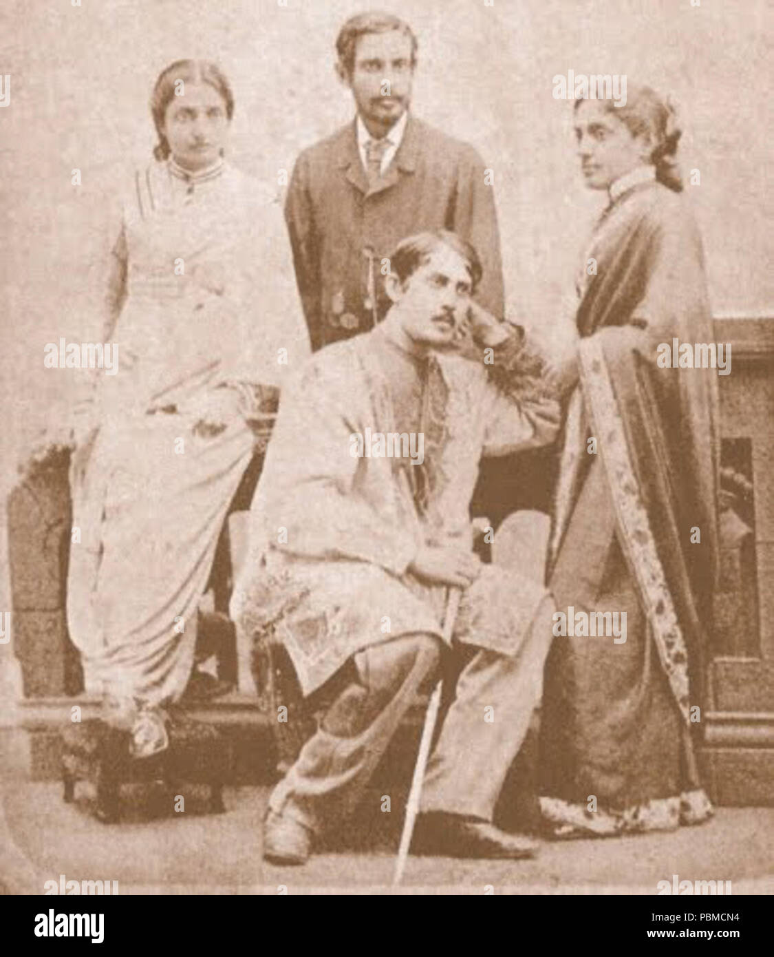 851 Jyotirindranath Tagore sitting with Jnanadanandini Devi ...