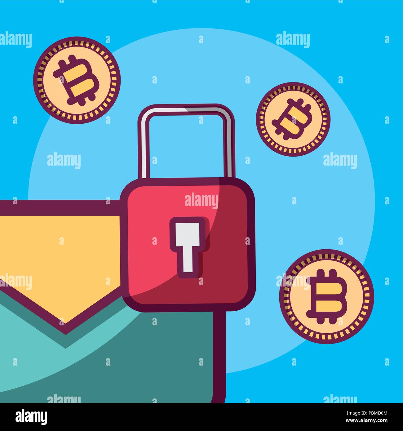 Bitcoin security concept gold Stock Vector Images - Alamy