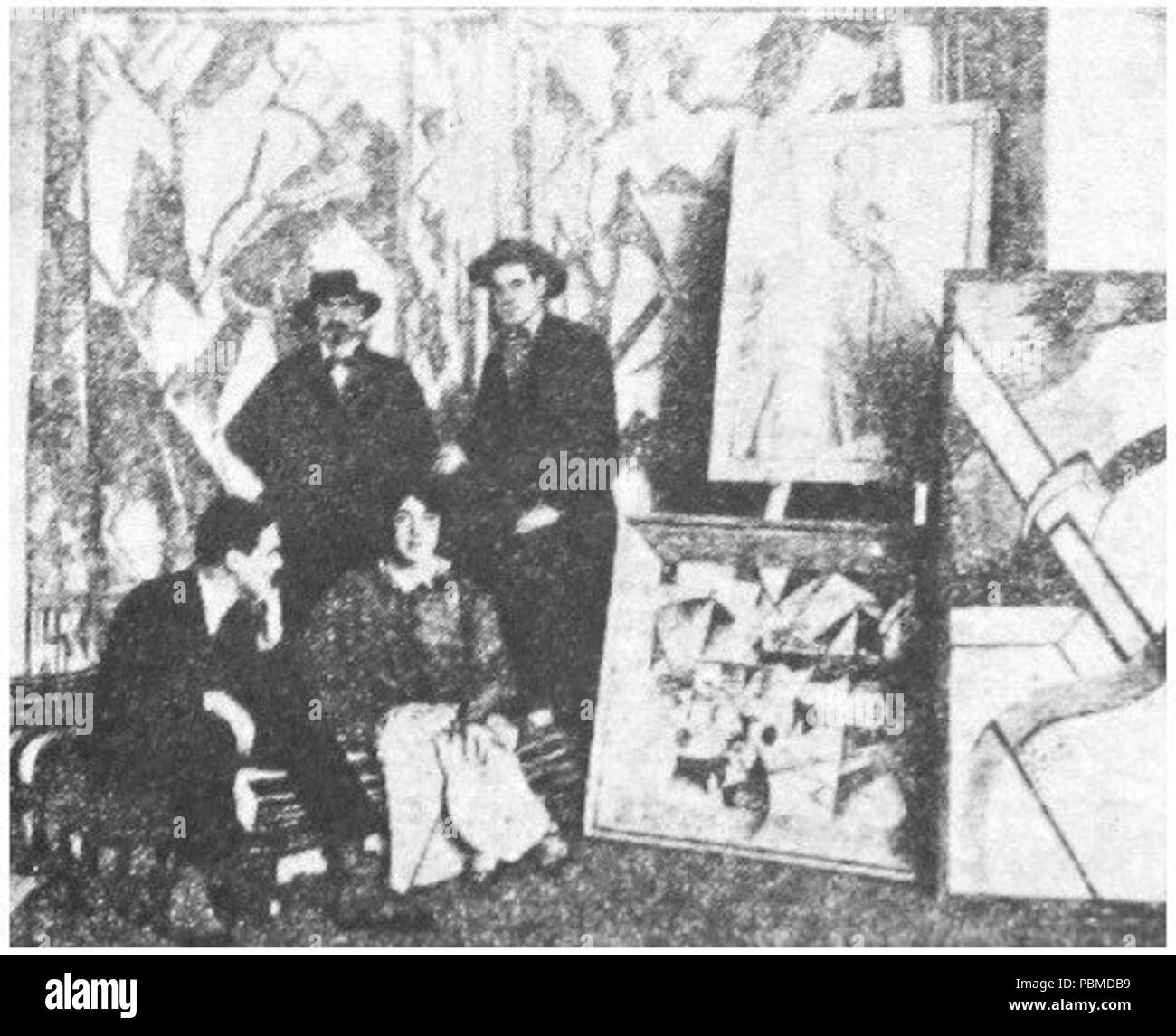 854 Kate Lechmere, Cuthbert Hamilton (seated), Edward Wadsworth and ...