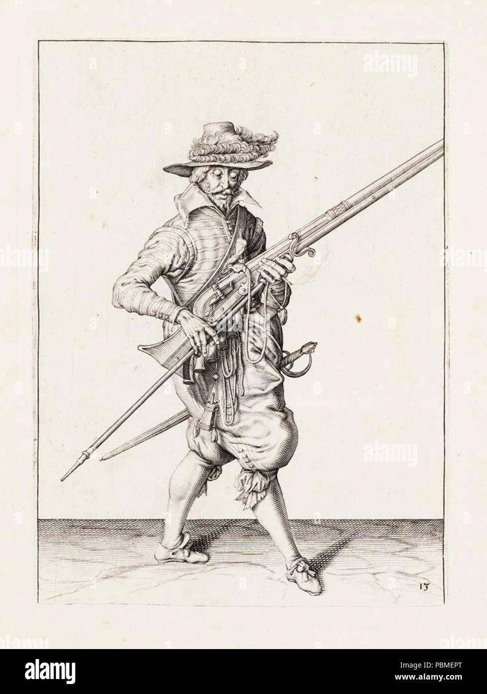 Aanwijzing 13 voor het hanteren van het musket - V Musquet afneemt ende ...