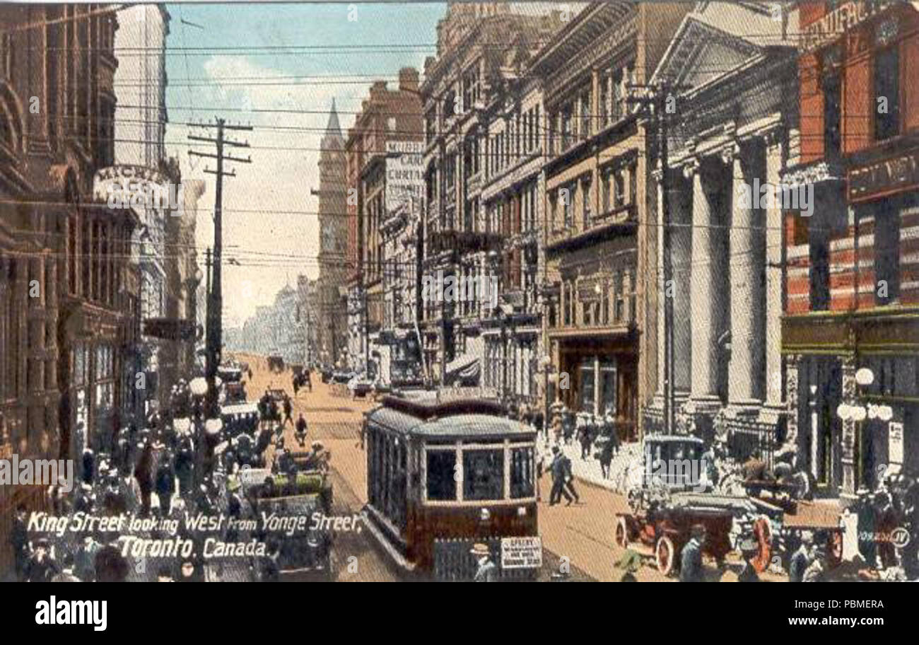 . English: Postcard of King Street looking west from Yonge Street ...