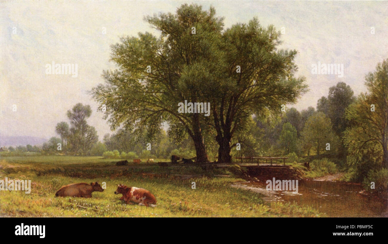 Aaron Draper Shattuck Cows in the Pasture 1864 Stock Photo - Alamy
