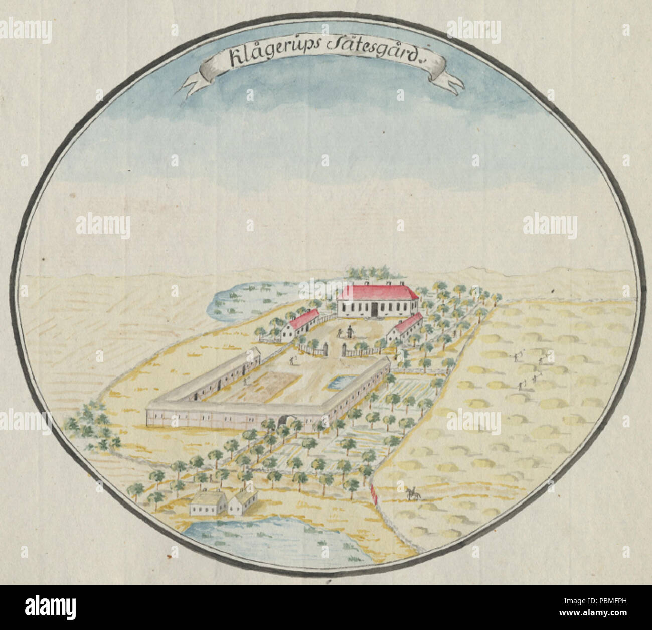 864 Klågerup Castle circa 1780 Stock Photo - Alamy