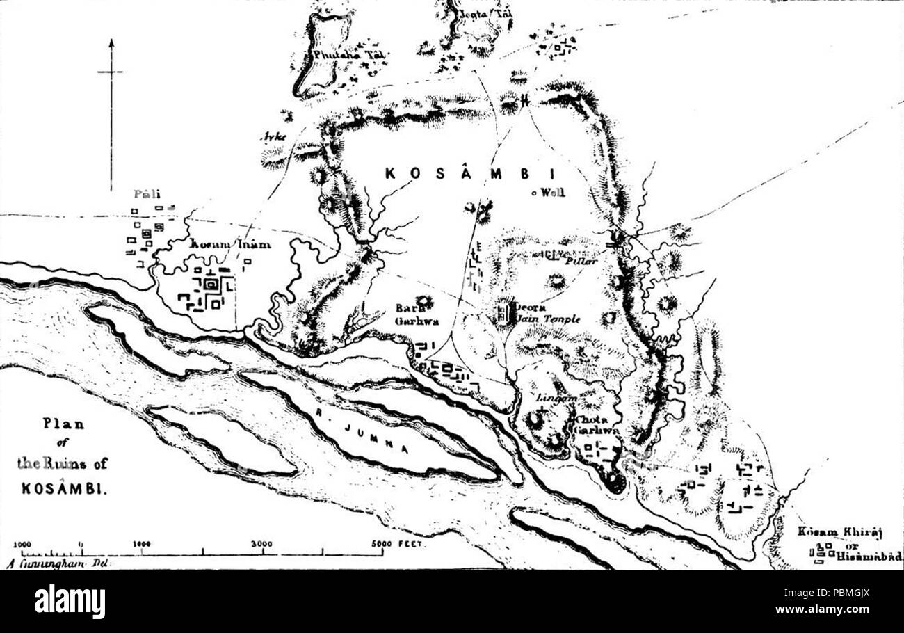 867 Kosambi ruins map Stock Photo - Alamy