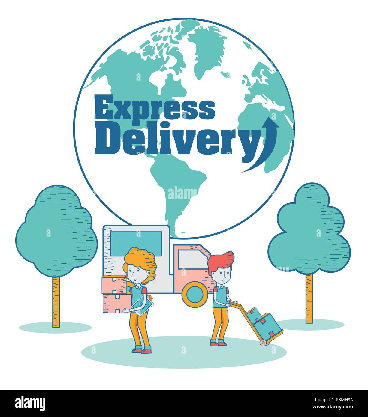 Express delivery cartoon Stock Vector Image & Art - Alamy