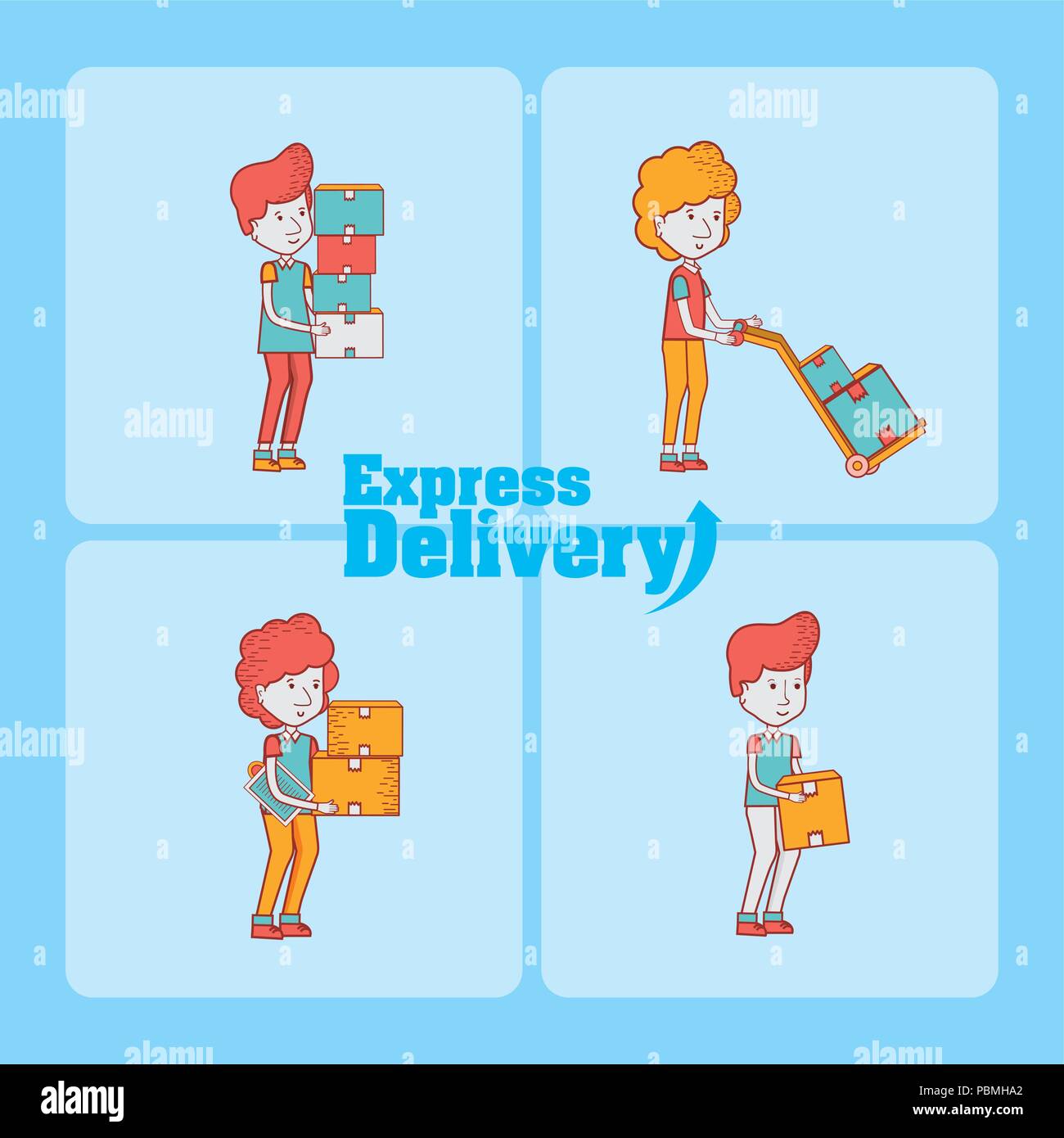 Set of delivery cards Stock Vector Image & Art - Alamy