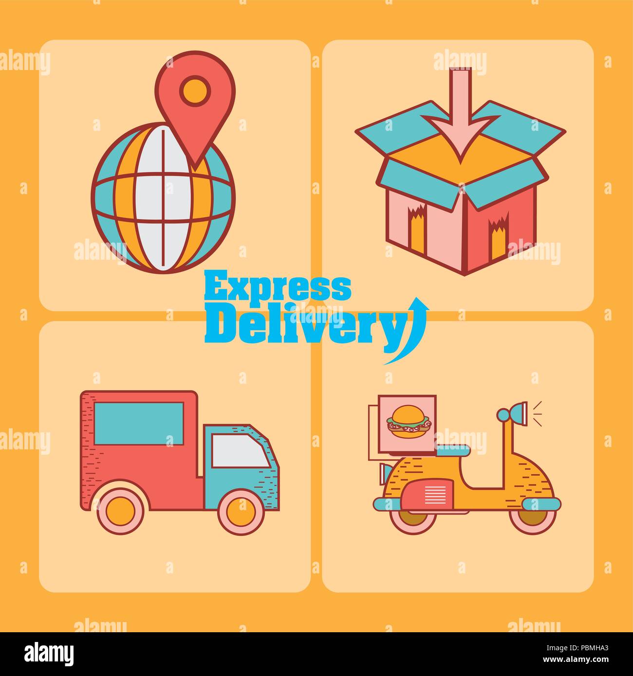 Set of delivery cards Stock Vector Image & Art - Alamy