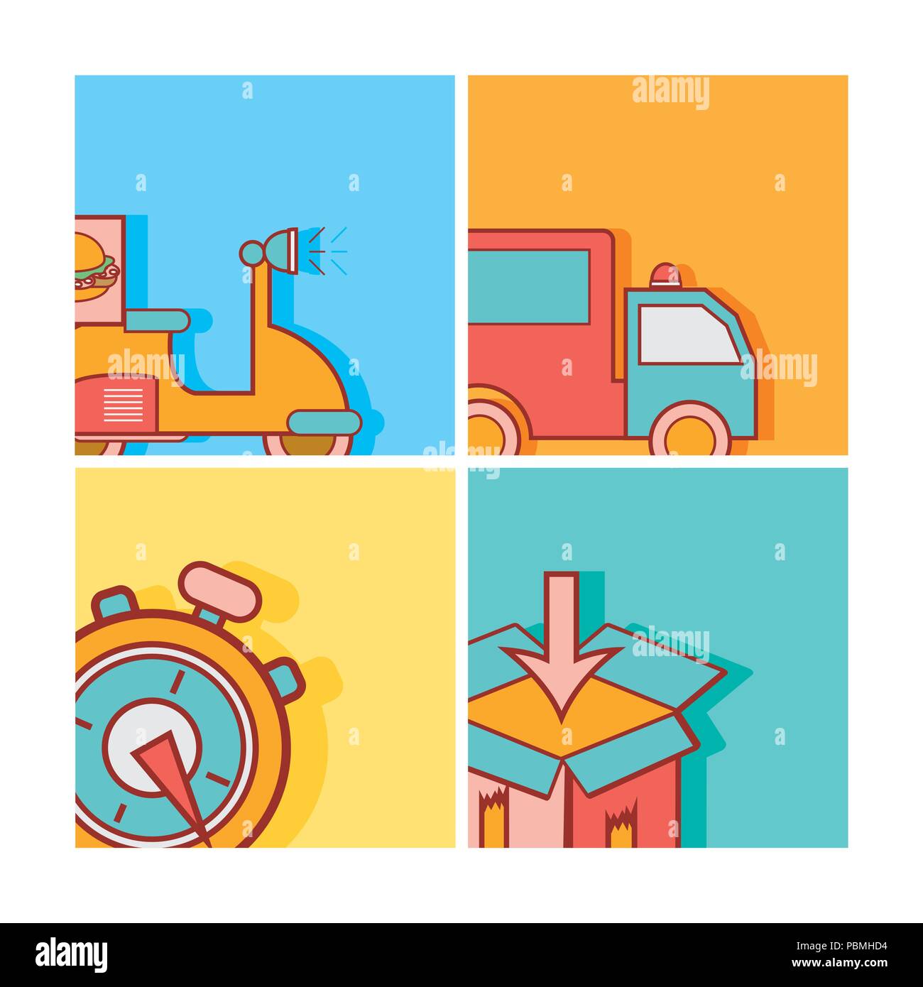Set of delivery cards Stock Vector Image & Art - Alamy