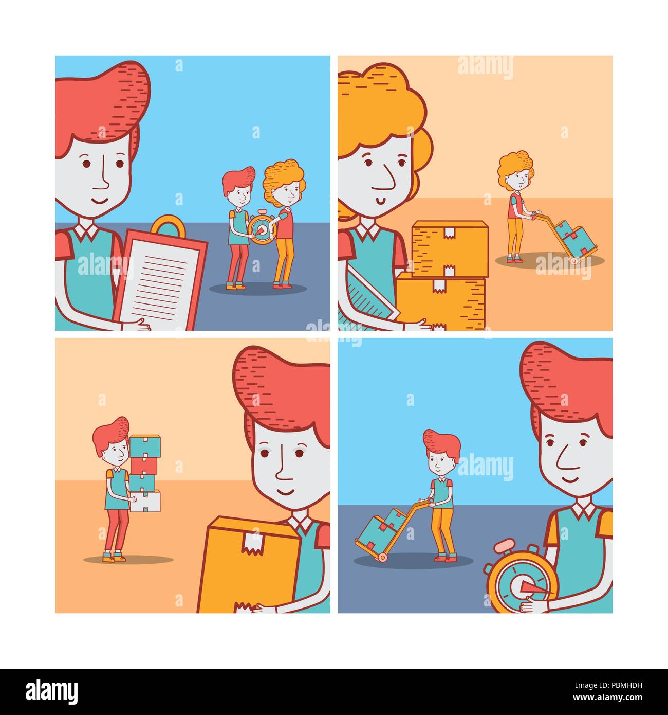 Set of delivery cards Stock Vector Image & Art - Alamy