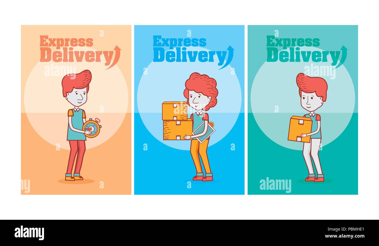 Set of delivery cards Stock Vector Image & Art - Alamy