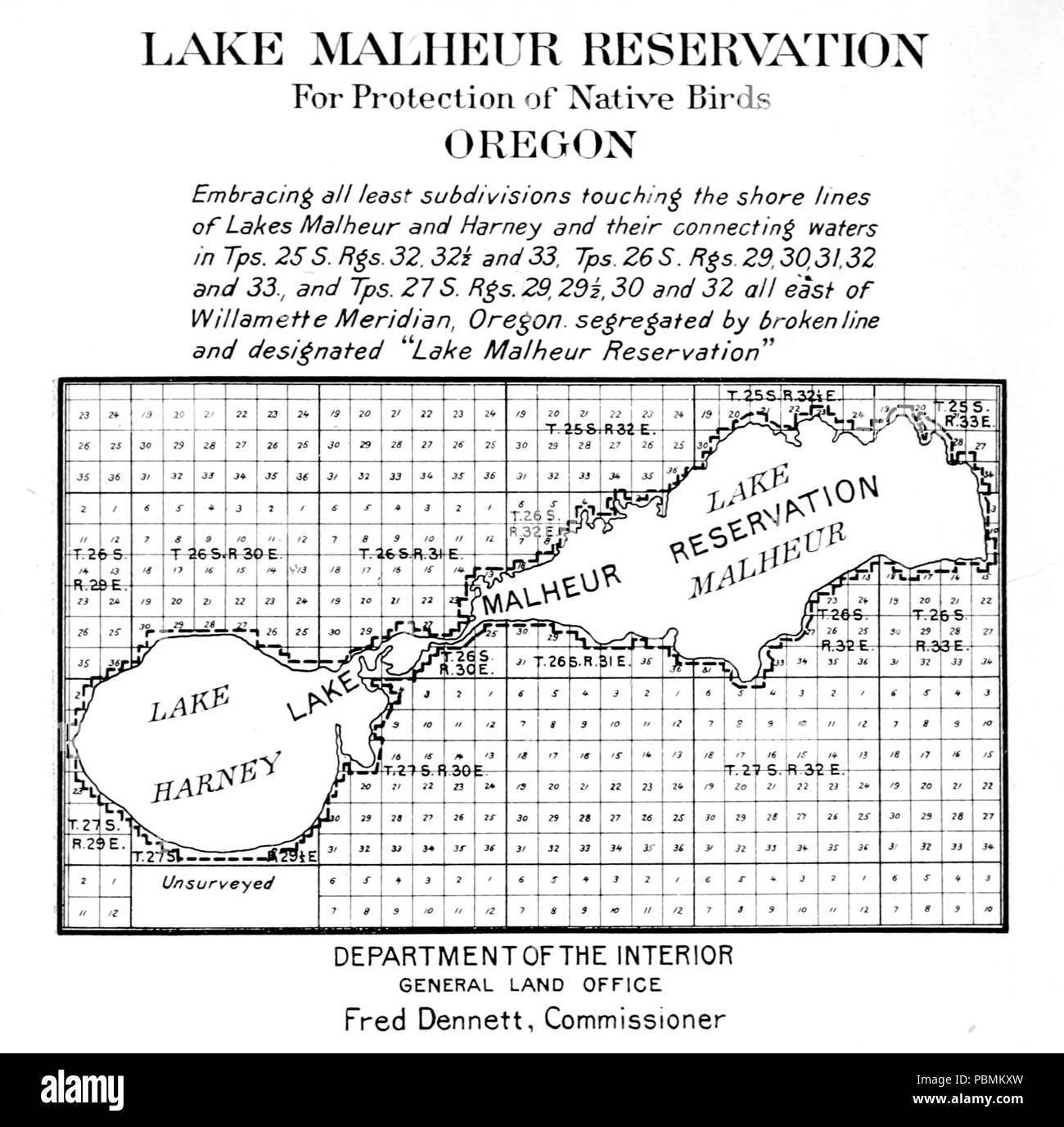 883 Lake Malheur Reservation EO 929 illustration Stock Photo - Alamy