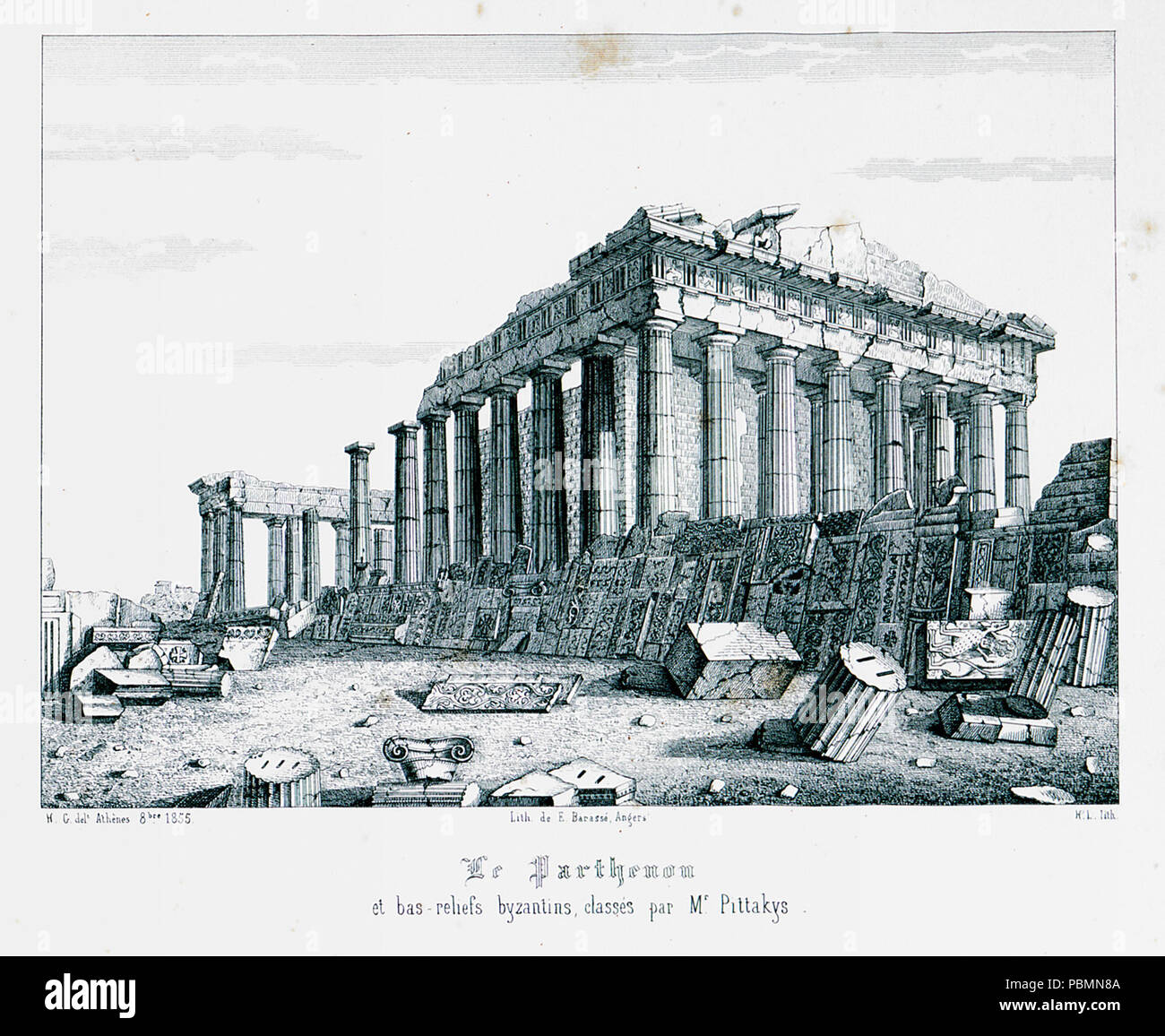 892 Le Parthenon et bas-reliefs byzantins, classés par Mr Pittakys ...