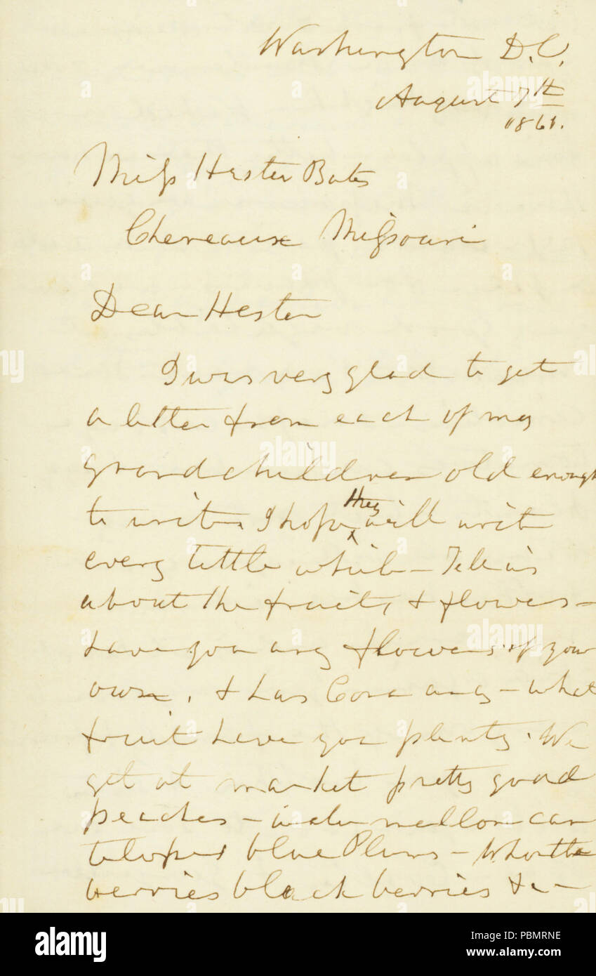 910 Letter signed Julia D. Bates, Washington, D.C., to Miss Hester ...