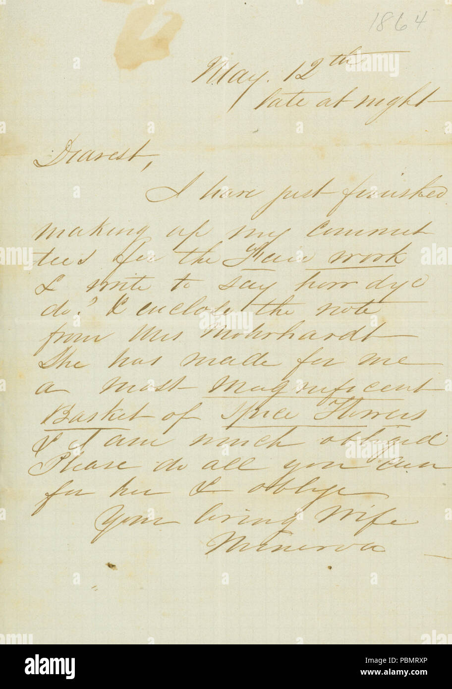 910 Letter signed Minerva (Minerva Blow) to Dearest (Henry T. Blow ...