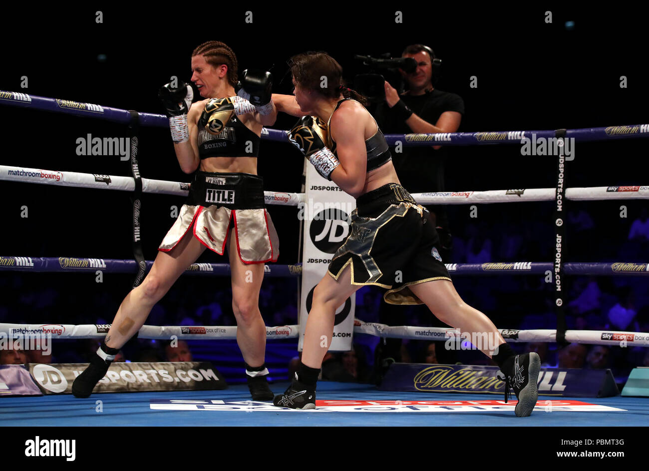 Katie Taylor (right) in action against Kimberly Connor during their IBF ...