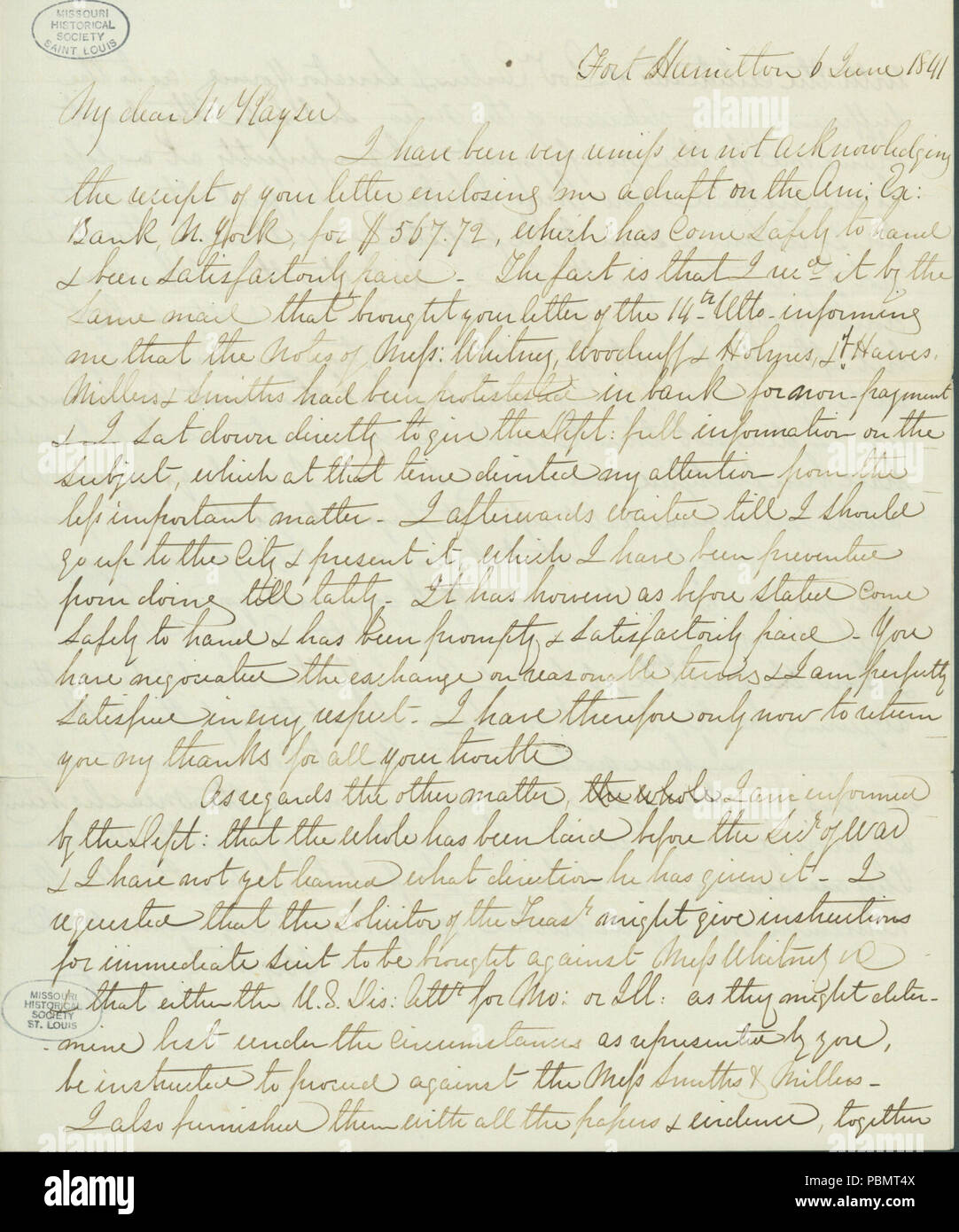 911 Letter signed R.E. Lee to Henry Kayser, June 6, 1841 Stock Photo ...