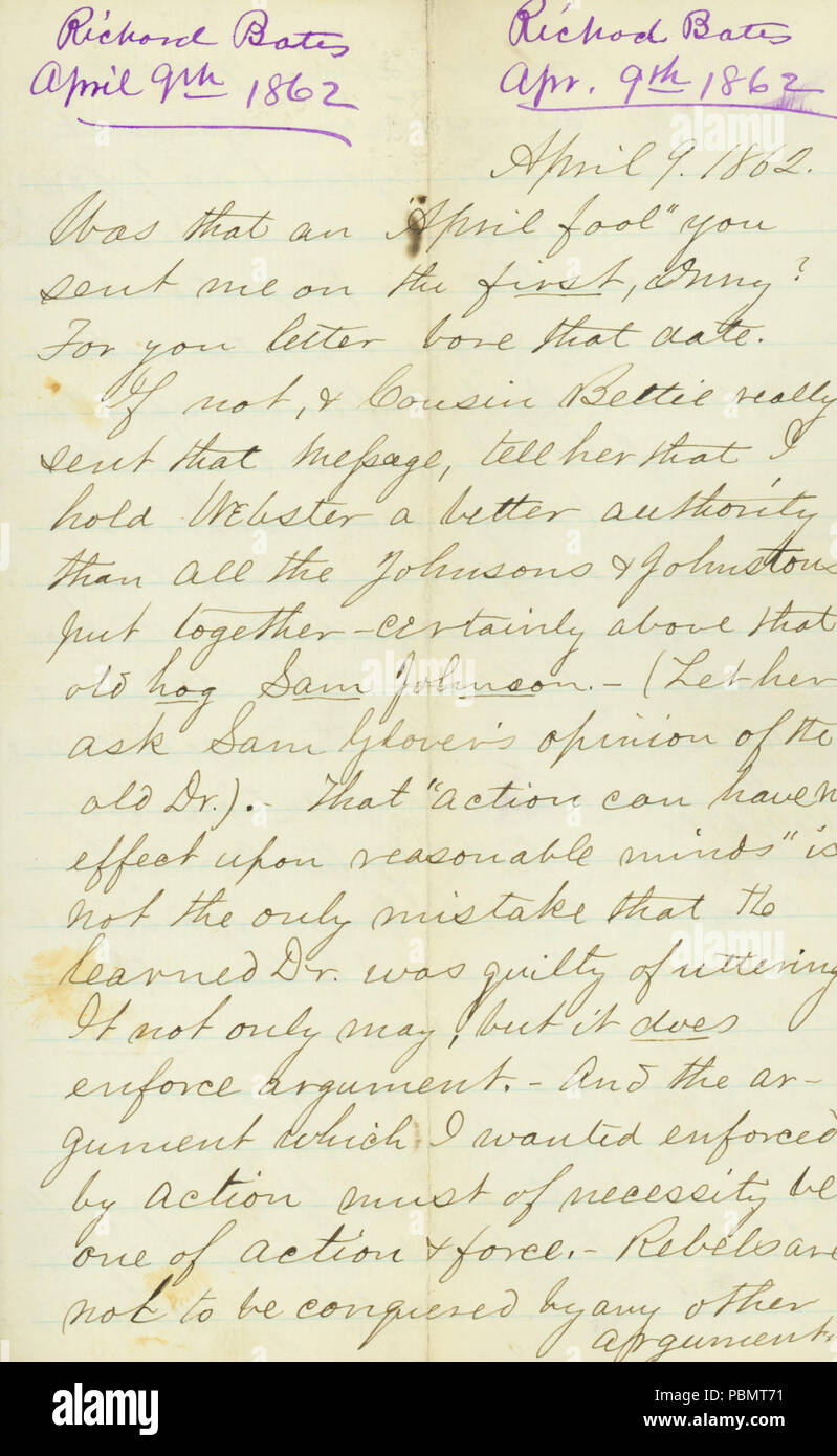 911 Letter signed Richard Bates to Onward Bates, Esq., of Cheneaux ...