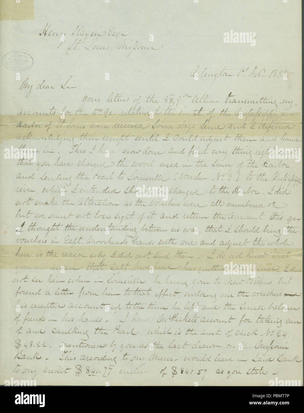 911 Letter signed Robert E. Lee to Henry Kayser, February 1, 1838 Stock ...