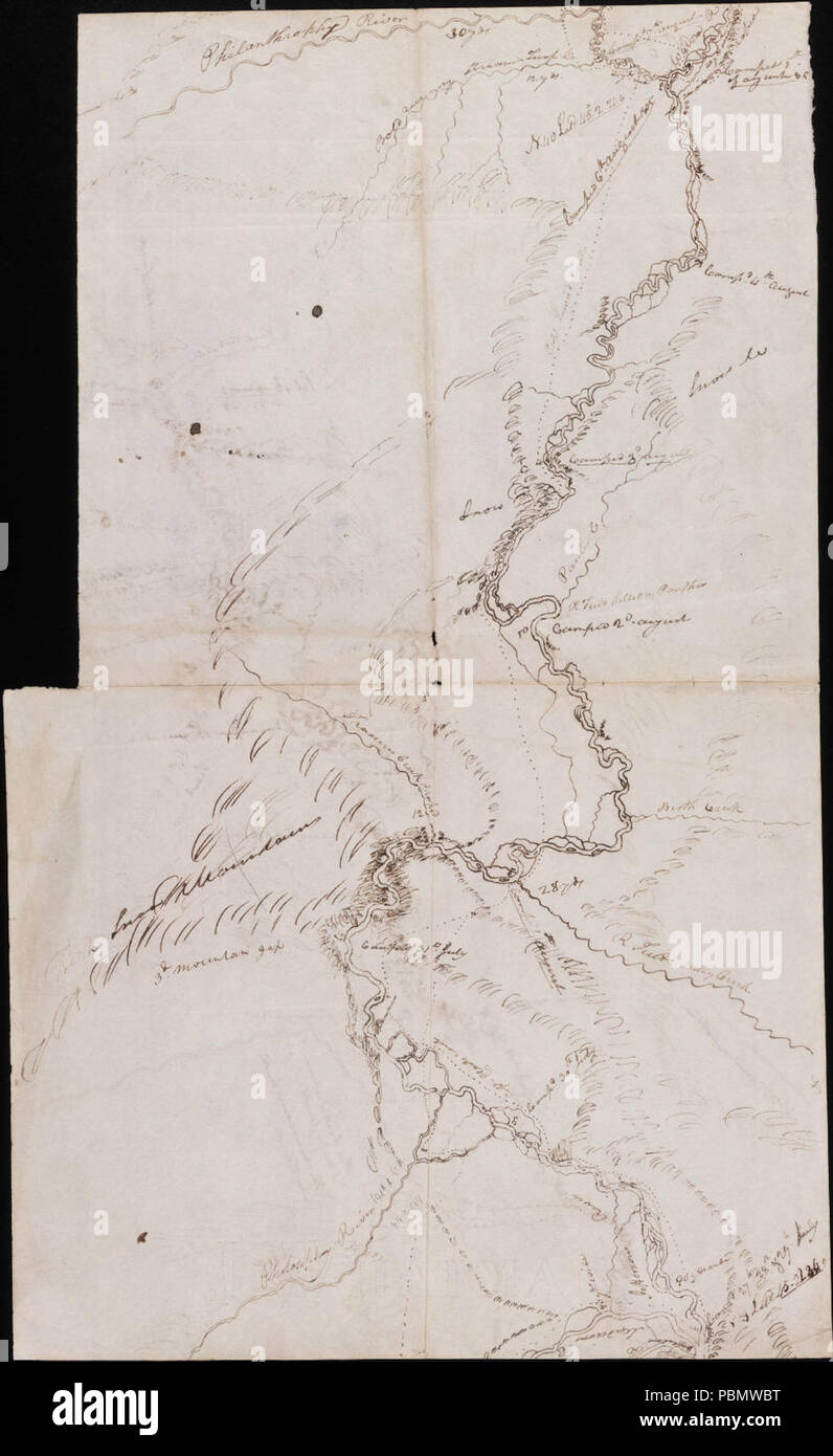 . A map from the Lewis and Clark Expedition. circa 1800 917 Lewis and ...