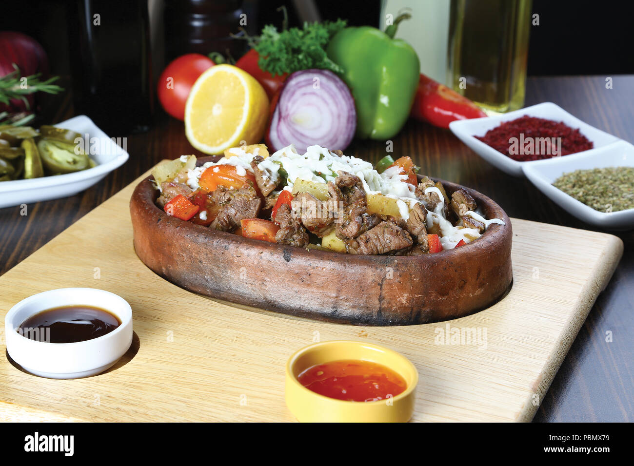 Beef Meat saute in stew casserole Stock Photo - Alamy