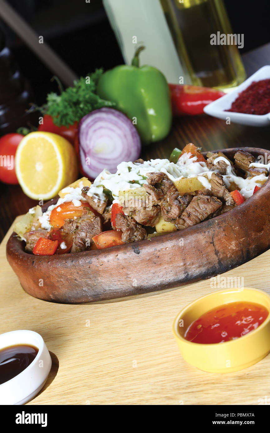 Beef Meat saute in stew casserole Stock Photo - Alamy