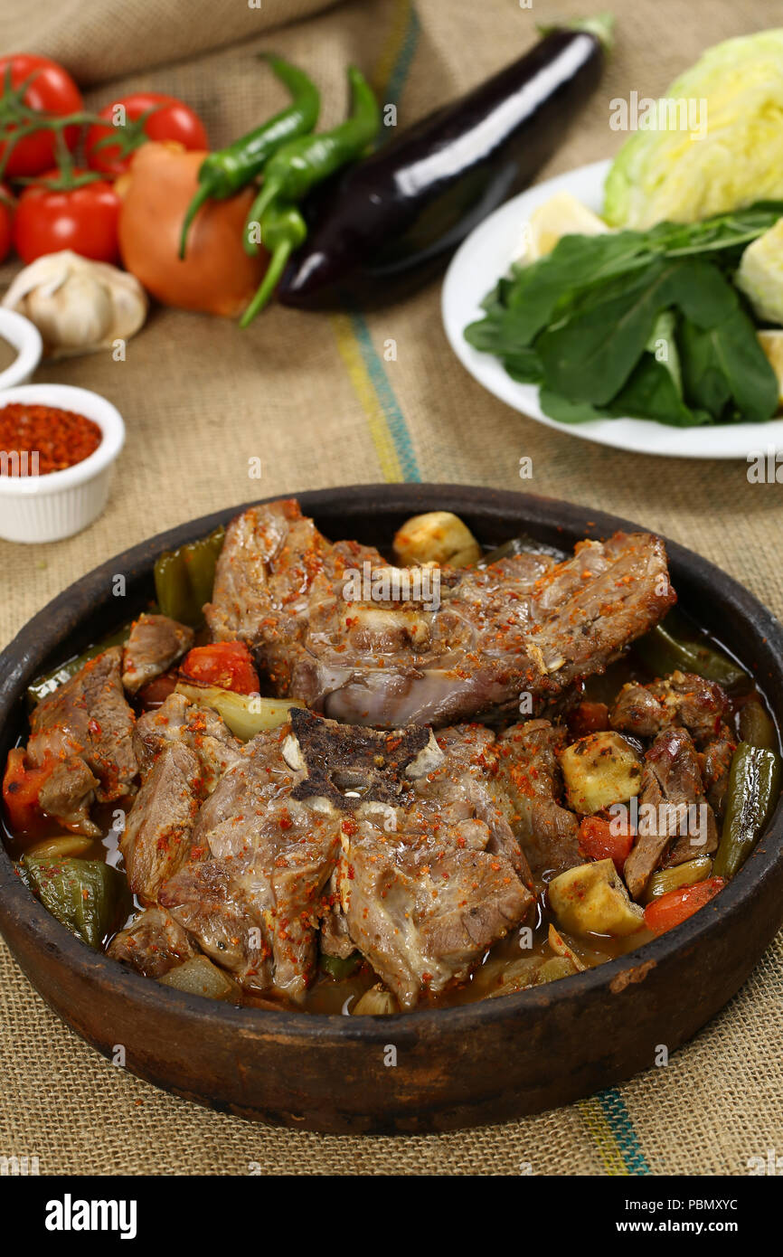 Beef Meat saute in stew casserole Stock Photo - Alamy