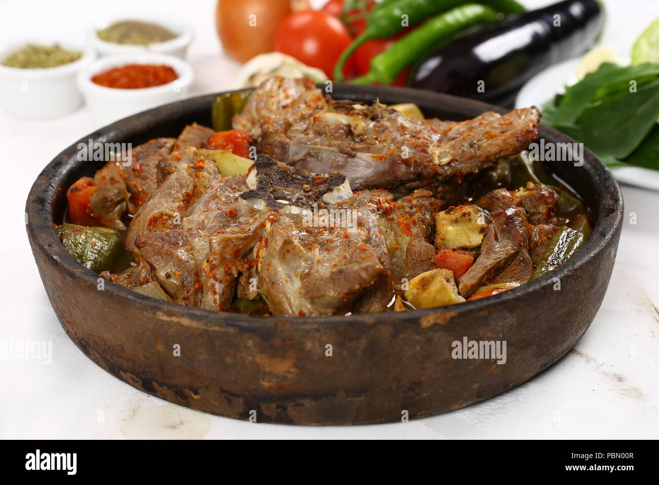 Beef Meat saute in stew casserole Stock Photo - Alamy