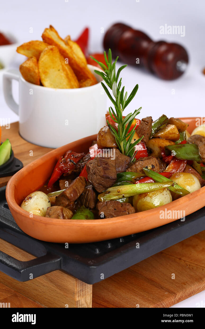 Beef Meat saute in stew casserole Stock Photo - Alamy