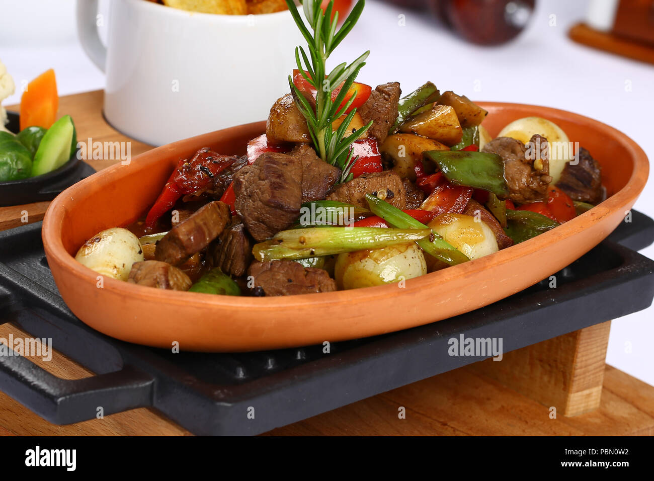 Beef Meat saute in stew casserole Stock Photo - Alamy