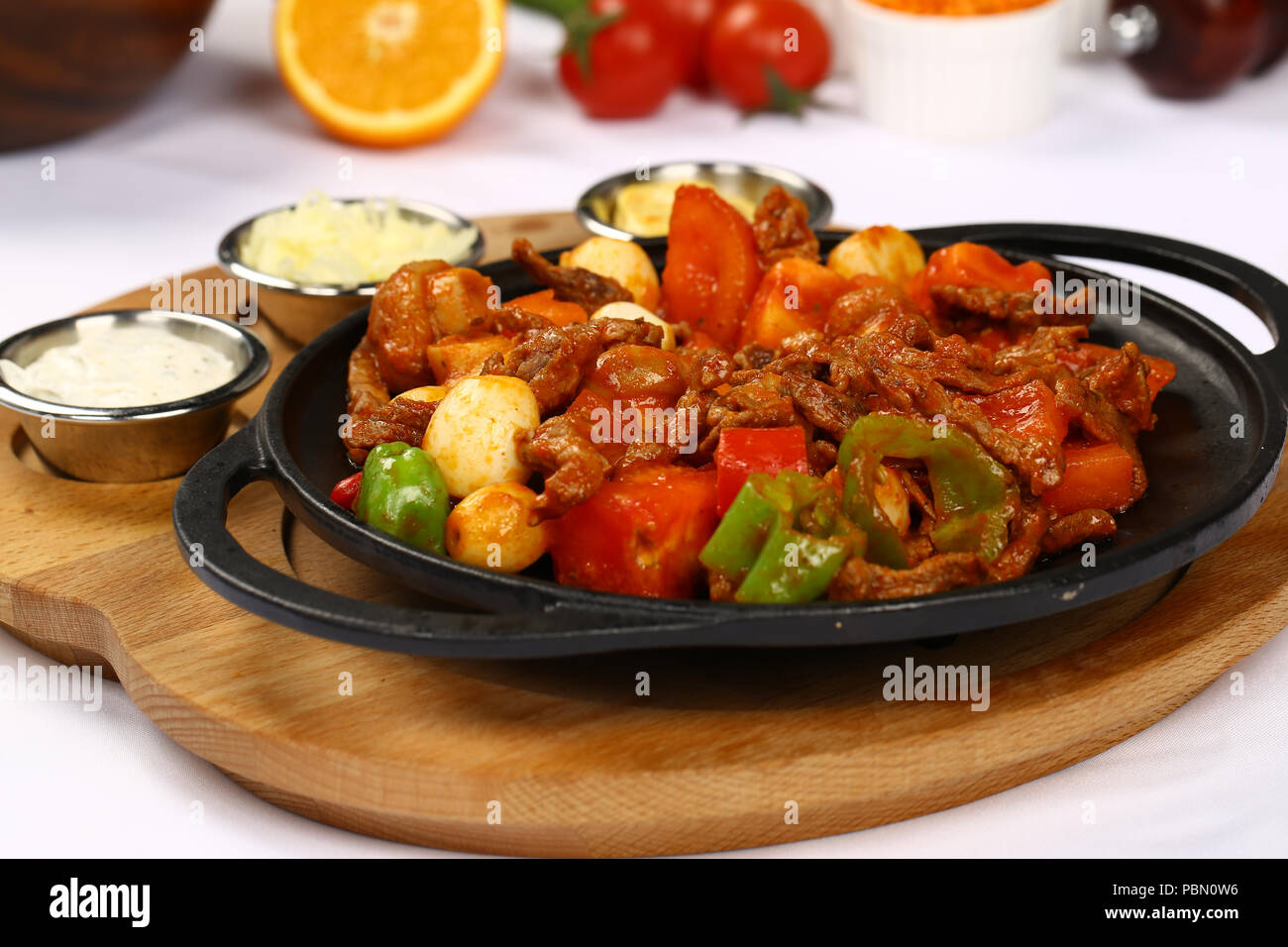Beef Meat saute in stew casserole Stock Photo - Alamy