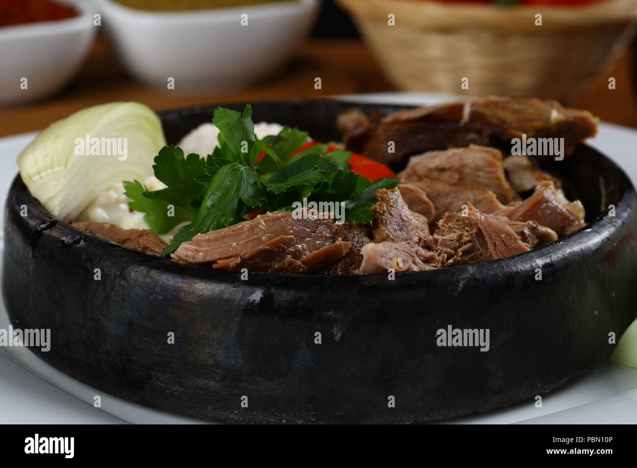 Beef Meat saute in stew casserole Stock Photo - Alamy