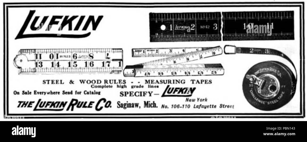 958 Lufkin ruler advertisement, 1918 Stock Photo - Alamy