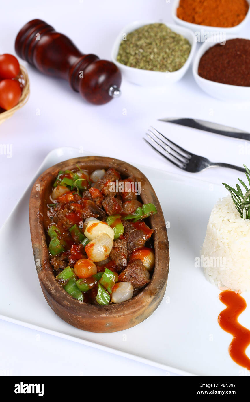 Beef Meat saute in stew casserole Stock Photo - Alamy