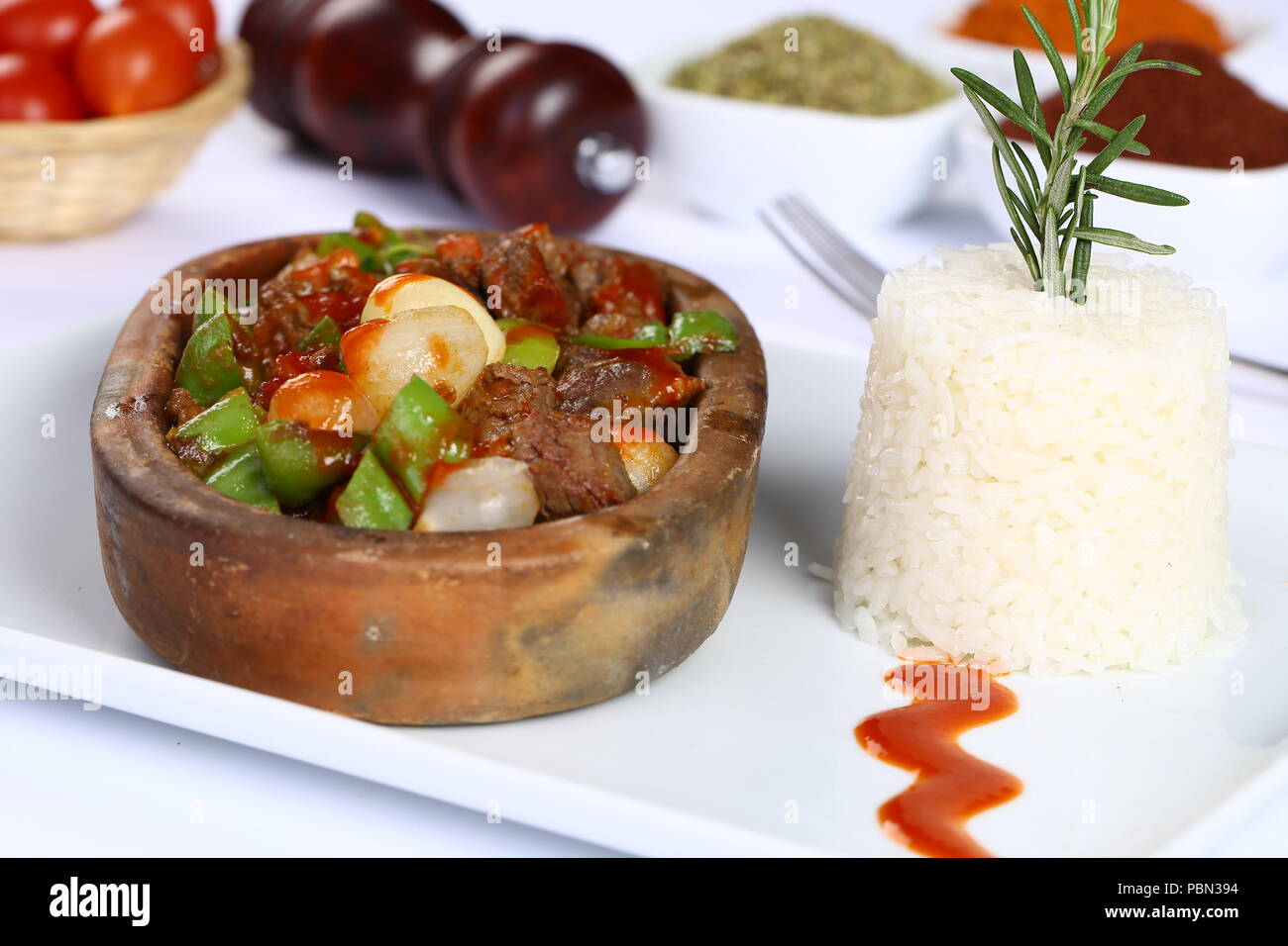 Beef Meat saute in stew casserole Stock Photo - Alamy