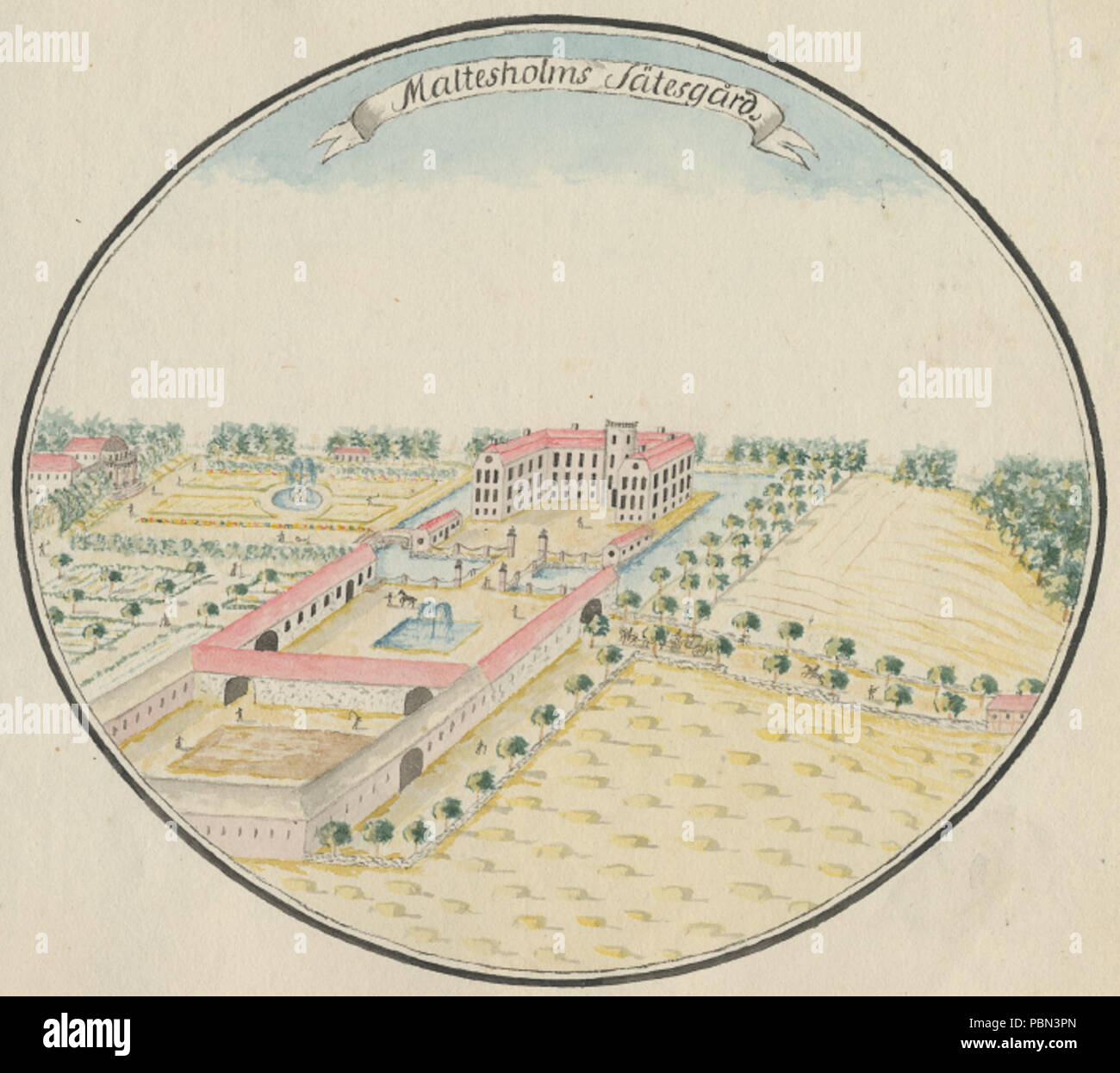 988 Maltesholm Castle circa 1780 Stock Photo - Alamy