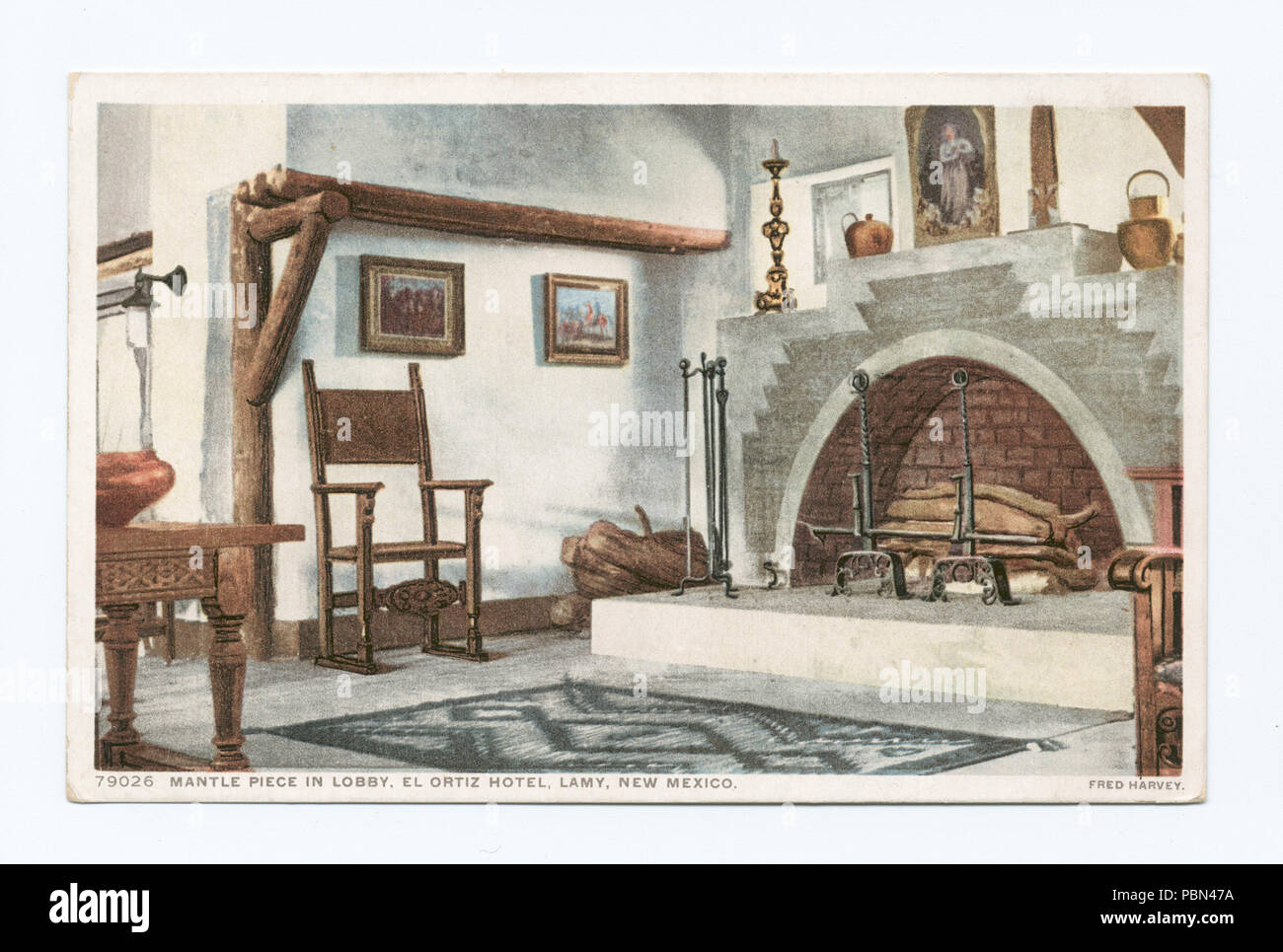 992 Mantle Piece in Lobby, El Ortiz Hotel, Lamy, N. M (NYPL b12647398 ...