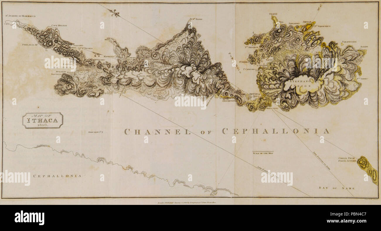 993 Map of Ithaca 1806 - Gell Sir William - 1807 Stock Photo - Alamy