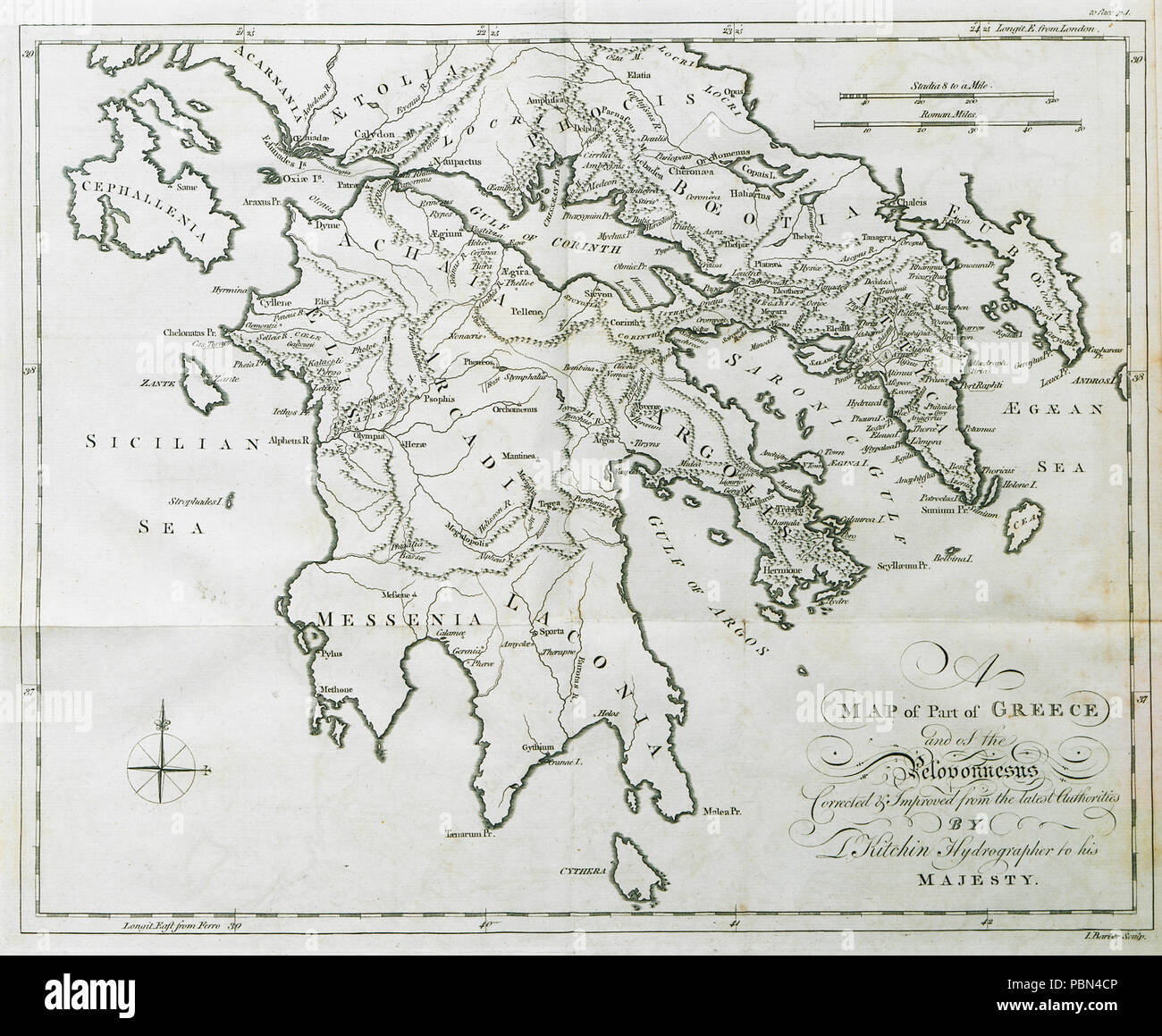 Map of the peloponnesus hi-res stock photography and images - Alamy