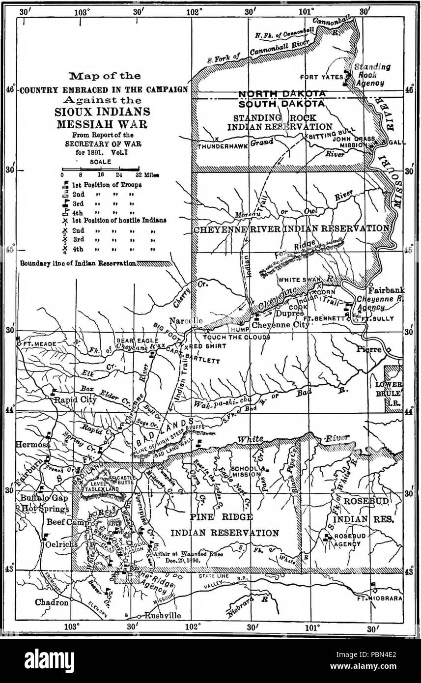 994 Map of the country embraced in the campaign against the Sioux ...