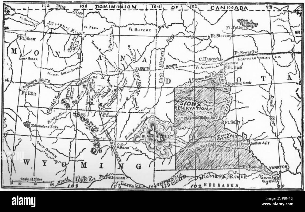 994 Map of the Sioux Country Stock Photo - Alamy