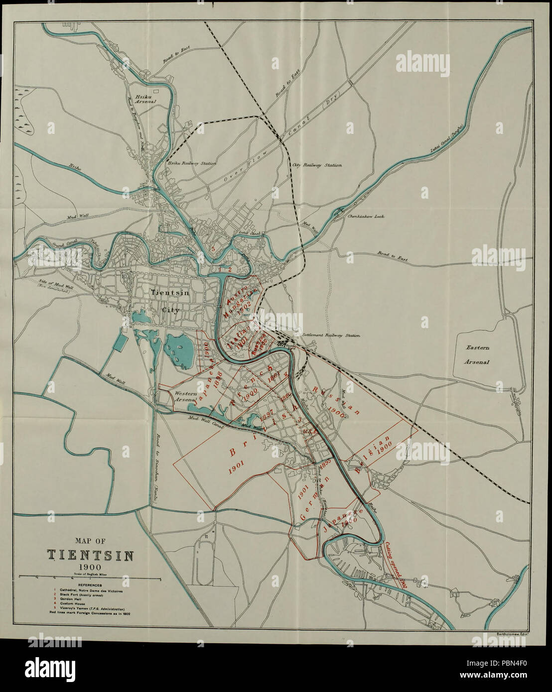 994 Map of Tientsin 1900 Stock Photo - Alamy