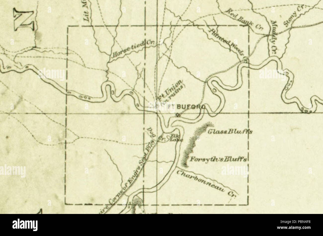 994 Map showing Fort Buford and Fort Buford Military Reservation, North ...
