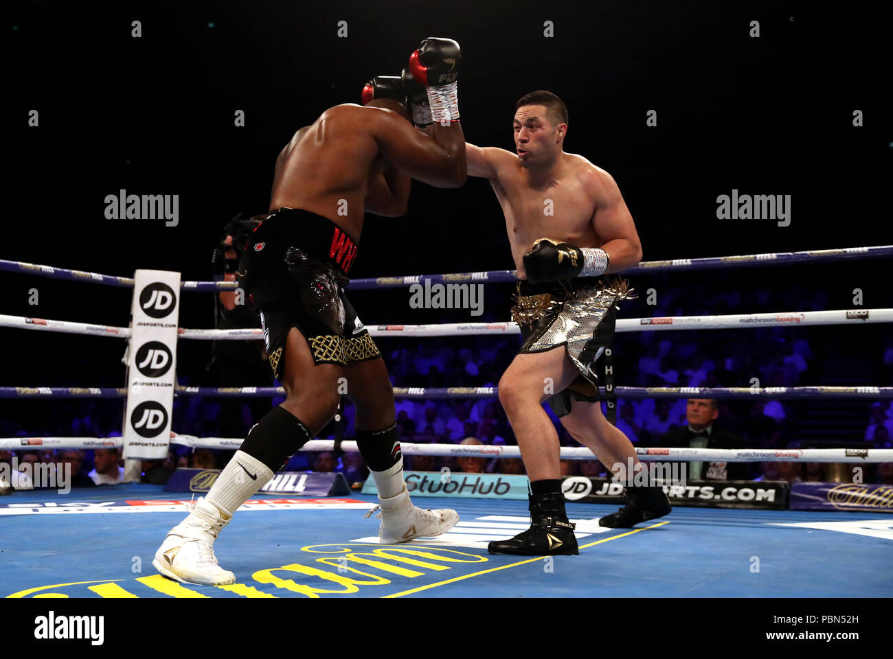 Dillian Whyte (left) in action against Joseph Parker during their prior ...