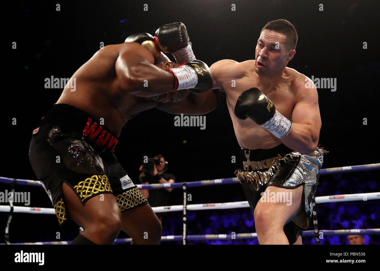 Dillian Whyte (left) in action against Joseph Parker during their prior ...